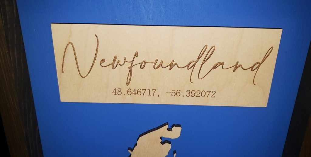 Wooden Map of Newfoundland - Maritime Market